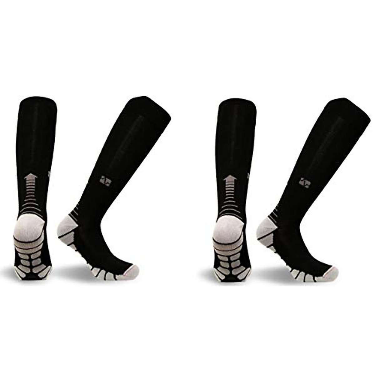 Vitalsox Men's Standard Patented Graduated Compression, Black 2-Pack, X-Large