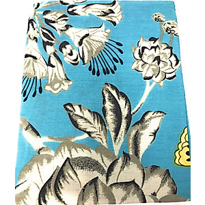 Tache Floral Colorful Aqua Blue Duvet Cover - Butterfly Wonderland - Luxurious Cotton Reversible Duvet Cover with Zipper Closure and Security Ties/Ribbons - 3 Piece Set - King