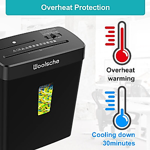 Woolsche Paper Shredder - 10-Sheet Cross Cut with 3.43-Gallon Basket - P-4 Security Level - 3-Mode Design - Shreds CD and Credit Card - Durable, Fast, and Jam Proof for Home Office (ETL Certified)