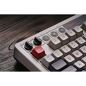 8Bitdo Retro Mechanical Keyboard, Bluetooth/2.4G/USB-C Hot Swappable Gaming Keyboard with 87 Keys, Dual Super Programmable Buttons for Windows and Android - N Edition