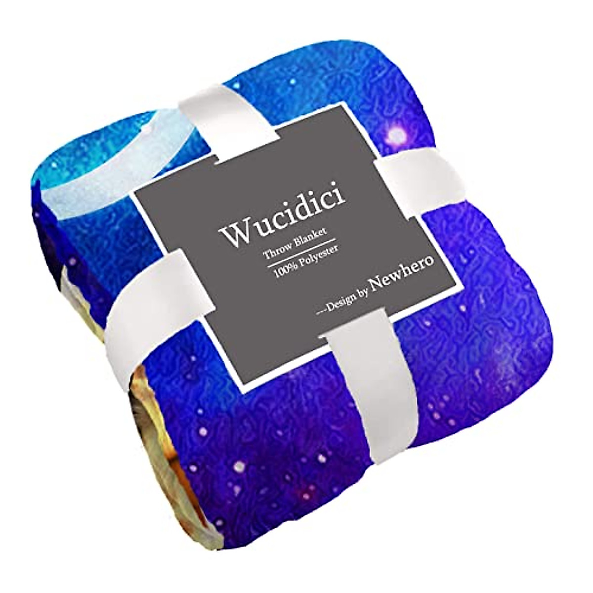 Wucidici Giraffe Couple Throw Blanket Lightweight Soft Cozy Galaxy Moon Blanket for Couch Sofa Bed 50"x 60"