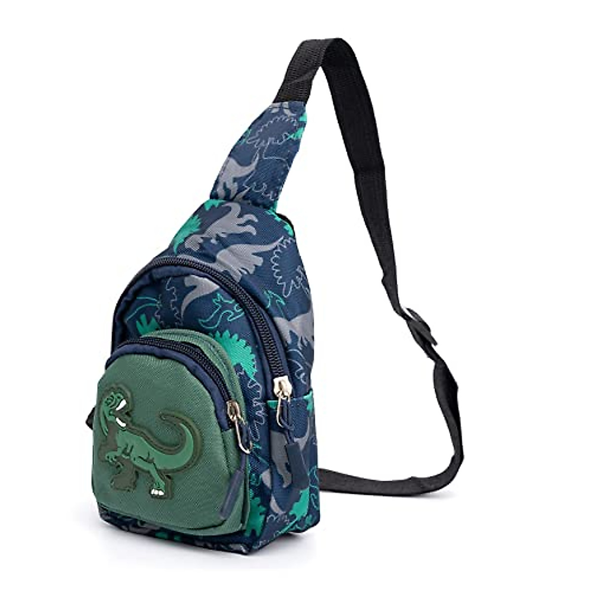 Cute Children Sling Bag Small Cartoon Dinosaur Crossbody Shoulder Bag Coin Purse Waist Backpack Nylon for kid 1-5-Gray