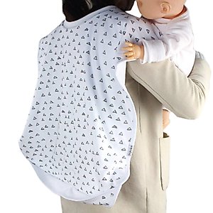 Baby Burp Cloth Double Shoulder Burp Bib, Organic Cotton Large 35”x22”, Triple Layer, Thick, Soft and Extra Absorbent Towels Burping Rags for Newborns, Shower Gift for Boys and Girls, Grey White