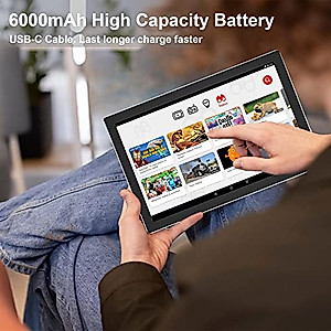 Tablet Android 11.0 Tablet, 2 in 1 Tablet 10.1 Inch, 64GB ROM+4GB RAM, CPU 1.8Ghz Dual 8MP Camera, 6000mAh Battery IPS WIFI Bluetooth Tablets PC with Keyboard Case Mouse Film Stylus Tablet computer.