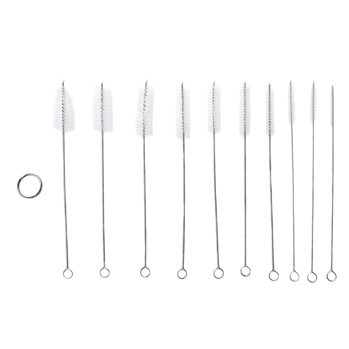 Dahszhi 20Pcs 10 Sizes Humidifier Brush Cleaner Bottle Brush Small Diameter Drinking Straw Cleaning Brush,Black and White