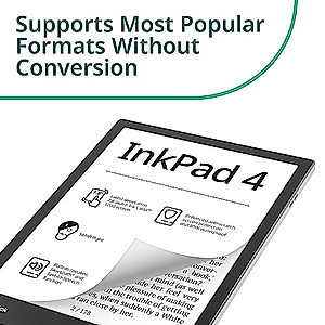 PocketBook InkPad 4 | Eye-Friendly Audio & E-Book Reader | Large 7.8ʺ E-Ink Display | Anti-Scratch Protection | Text-to-Speech Function | Bluetooth® | Built-in Speaker | SMARTlight | IPX8 Waterproof