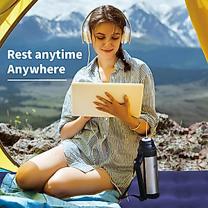 Queen Size Air Mattress Double Air Bed - Foldable Blow Up Mattresses with Flocked top - Portable Inflatable Beds with Patch Kit for Backpacking Tent Camping/Home/Traveling (80"*60")