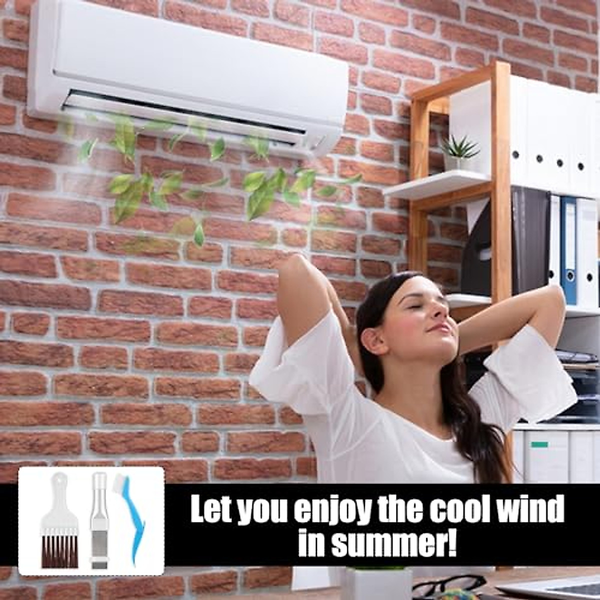 Jeffdad 3 Pcs Air Conditioner Fin Comb Cleaner Kit, Ac Fin Comb Condenser Coil Brush, Radiator Fin Comb Straightener Refrigerator Tools, Evaporator Radiator Repair Clean Tool