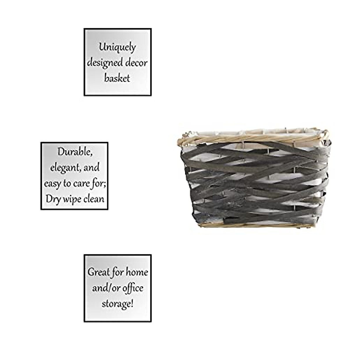 47th & Main Square Bamboo Basket Set, Medium, Dual Color