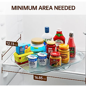 Square Lazy Susan Organizer for Refrigerator,Clear Rotating Lazy Susan Spice Organizer for Cabinet,Dining Table,Pantry,Countertop,Fridge,Kitchen (1pcs)