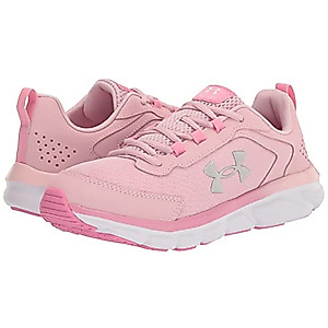 Under Armour girls Girls' Grade School Assert 9 Sneaker, (601) Prime Pink/Flamingo/Metallic Silver, 4.5 Big Kid US
