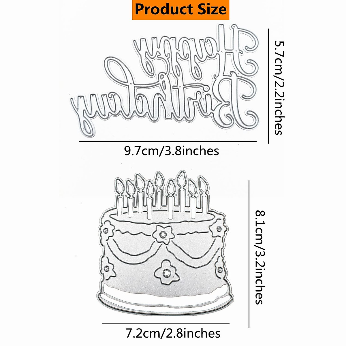 2 Set Die Cuts for Card Making, Accfore Happy Birthday Cutting Dies Card Making Supplies DIY Die Cutters Card Making Die Stencils for Scrapbooking