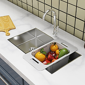 Yatmung Adjustable Freezer Baskets for Chest Freezer Deep Freezer Organizer Bins Expandable - Universal Freezer Storage Bins with Handle - Freezer Organization Accessories for Kitchen - Gray, 2-PACK