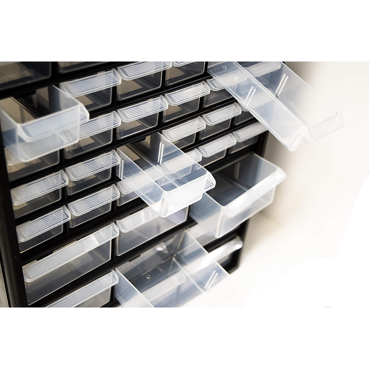 Homak Parts Organizer, Black, 39 Drawers