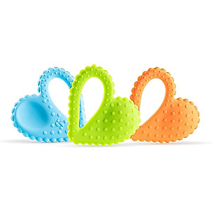 Special Supplies Teether Heart Spoon Oral Motor Therapy Tools, Textured Stimulation and Sensory Input Treatment for Babies and Toddlers, BPA Free Silicone, Dual Use Spoon Plus Teether