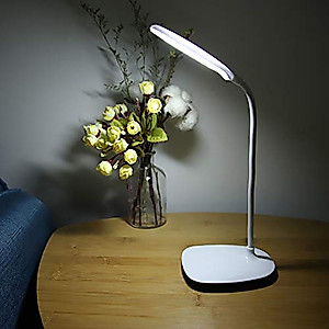 Haofy LED Desk Lamp with Flexible Gooseneck, USB Table Lamp with 3 Level Brightness Bedside Reading Light Touch Switch Dimmable Reading Studying Light
