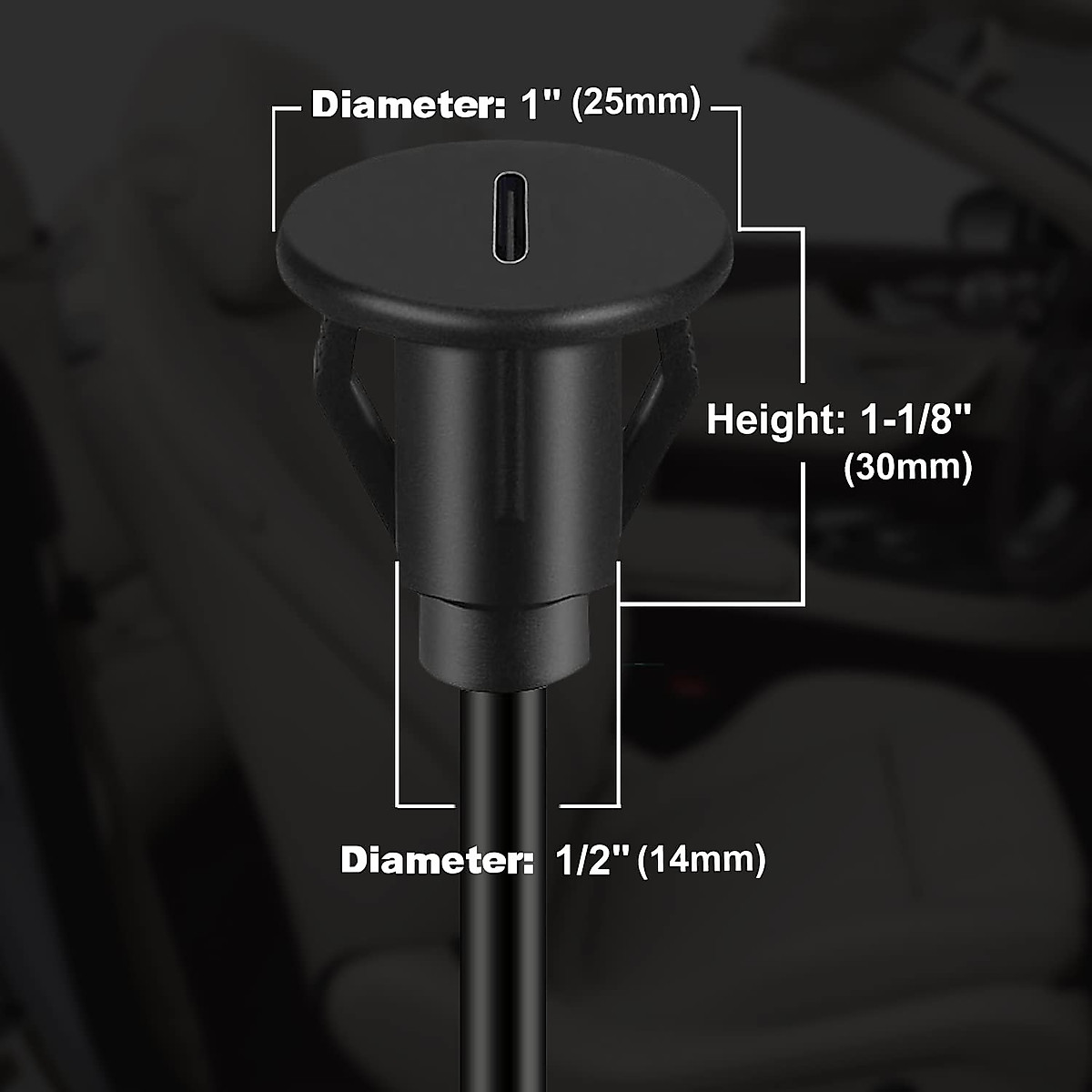 BATIGE Small USB 3.0 Male to Type C 3.0 Female Car Flush Mount Cable USB C 3.0 Panel Mount Extension Cable for Car Truck Boat Motorcycle Dashboard 3ft