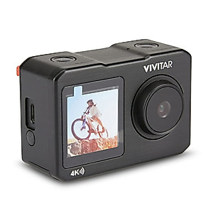 Vivitar 4K Ultra HD Action Camera Bundle Dual Screens, WiFi, 64GB SD, 2 Batteries, Waterproof Case, EIS & More