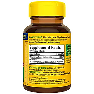 Nature Made Vitamin B12 500 mcg, Dietary Supplement for Energy Metabolism Support, 200 Tablets, 200 Day Supply