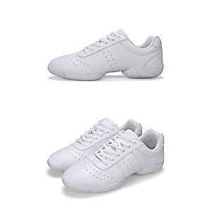 Fenlogft Women Ultra Comfortable Aerobic Cheer Sport Shoes - Training Competition Cheerleading Sneakers for Adults and Youth Girl (7,White)