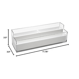 Sorbus Acrylic Desk Organizers Set – 3-Piece, Includes Desk Organizer Caddy, Memo Tray and Pen Cup, Modern Desk Accessories Organizer Great for Home or Office, White Clear (Desk Organizer Set)