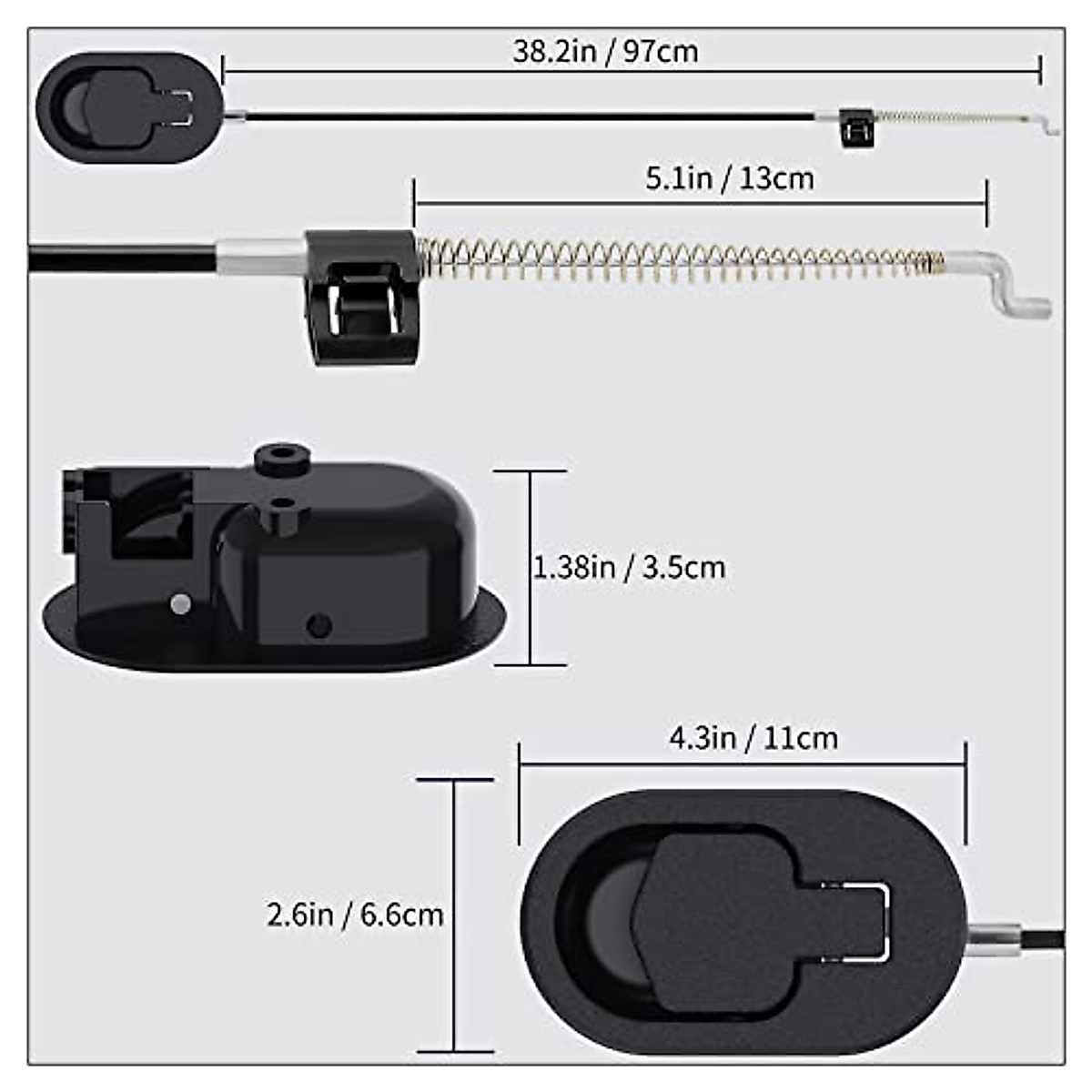 Baridwon 2 Set Recliner Replacement Parts, Durable Recliner Release Pull Handle with Recliner Pull Cable, Repair Replacement Parts Compatible with Most Furniture of Recliner Chair Sofa Couch