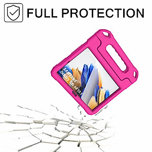 Kids Case for Samsung Galaxy Tab A8 10.5 inch (2022), - Shockproof Protection Case with Built-in Screen Protector Stand Tablet Cover (SM-X200/SM-X205/SM-X207) (Hot Pink)