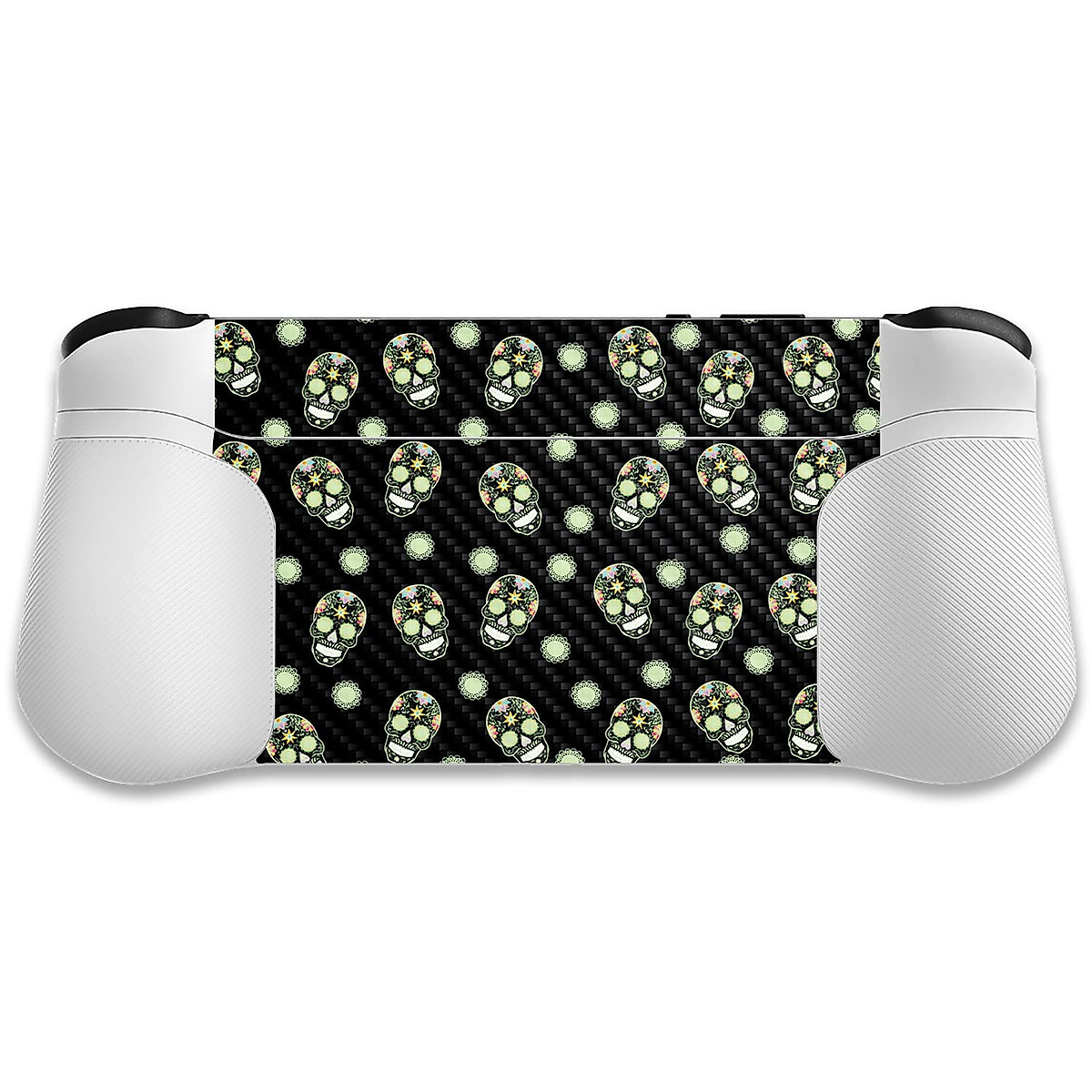 MightySkins Carbon Fiber Skin Compatible with Logitech G Cloud Gaming Handheld - Nighttime Skulls | Protective, Durable Textured Carbon Fiber Finish | Easy to Apply | Made in The USA