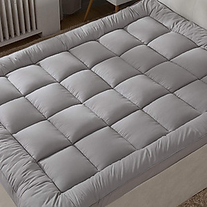 Plush Extra Thick Short Queen Mattress Topper for RV Camper(60x75 Inches), Cooling & Soft Pillow Top Mattress Topper with Cotton Cover, Overfilled Mattress Pad Cover for Firm Mattress