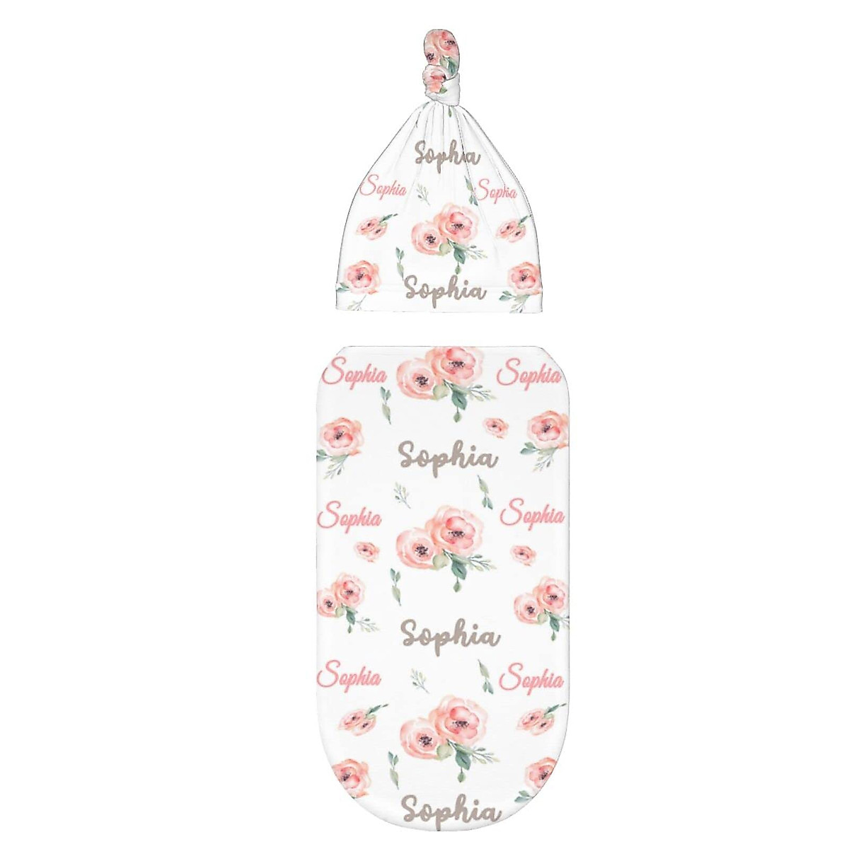 WTCWY Custom Baby Blankets for Girls Personalized Baby Swaddle with Hat for Baby Girl Boy with Name Personalized Custom Baby Blankets Personalized Baby Item Personalized Baby Girl Gifts