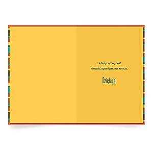 Designer Greetings Polish Language Thank You Cards, “Wystarczy tylko chwila, aby powiedzieć dziękuję” Multicolor Print Design (6 Cards with Envelopes / 6 Karty i Koperty)
