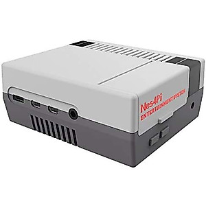 GeeekPi Retro Gaming Nes4Pi Case for Raspberry Pi 4 Model B, Pi 4 Case with Fan and Heatsinks for Raspberry Pi 4 Model B (Case with Game Controllers)