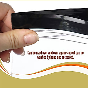 Ikea ISTAD Medium Reusable Food Bags with Double Seal, 1.2 & 2.5 Litres, Black Striped/Yellow Leaf - Set of 100 Bags