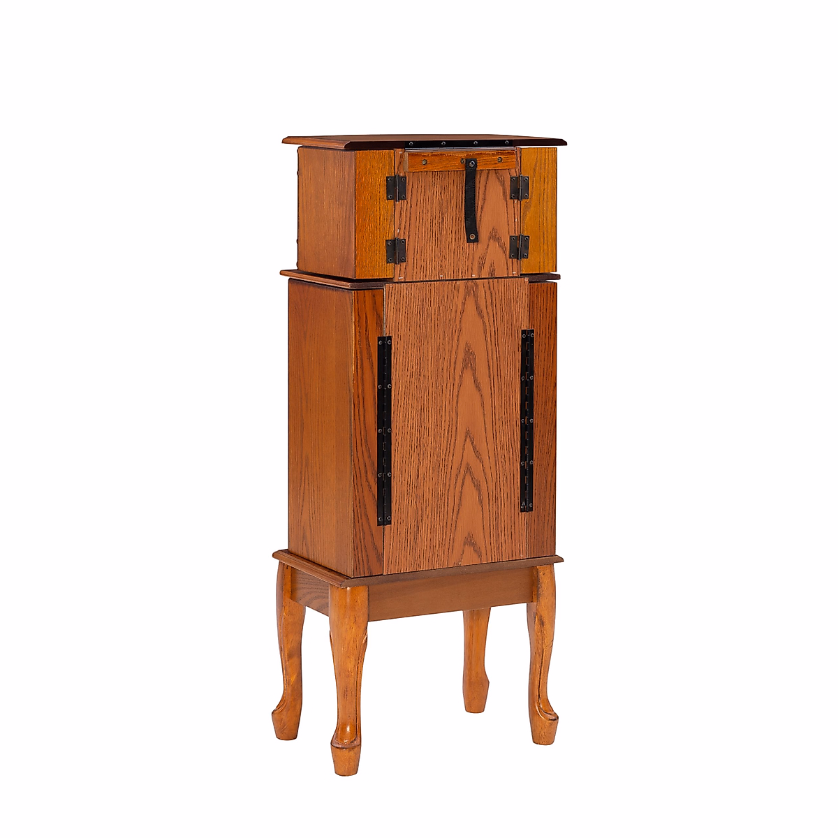 Powell Furniture Powell Jewelry Armoire, Distressed Woodland Oak Black Lining