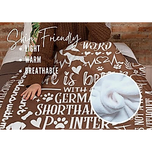 German Shorthaired Pointer Gifts, Dog Lover Throw Blanket, Soft Throw Blanket 50"x65", for Couch Sofa Bed Camping Travel Home Decor