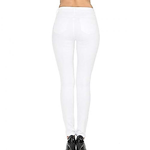wax jean High-Rise Slashed Destroyed Skinny Jeans 7 White 90172