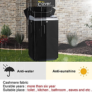 Portable Washing Machine Cover,Top Load Washer Dryer Cover,Waterproof Full-Automatic/Wheel Washing Machine Cover(22"22"35"inches, Black)