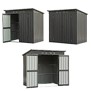 Domi Outdoor Storage Shed 6&#039; x 4&#039;, Metal Waterproof Utility Tool Shed Storage House Clearance with Double Lockable Doors &amp; Air Vent for Backyard Garden Lawn Patio