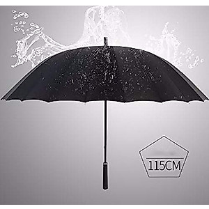 Lancoon 24 Ribs Large Umbrella Fashion Long Handle Straight Anti-UV Sun/Rain Stick Umbrella KS07Brown