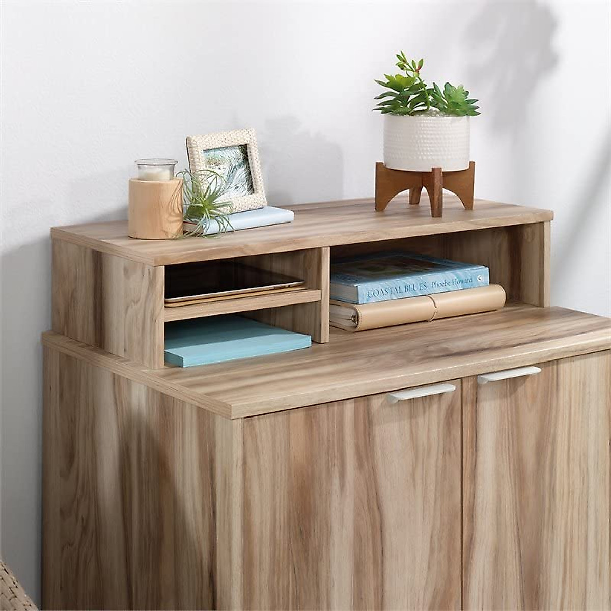 Sauder Portage Park Engineered Wood Storage Drawer in Kiln Acacia Brown