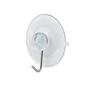 Large 10 Piece Value Pack Clear Plastic Suction Cup with Removable Hook 1 5/8" (41.28mm)