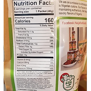 Chef Lilian's Egusi Kit- Nigerian West African Food Kit with Ground Melon Seeds (Egusi), Dehydrated Spinach, Traditional Seasoning Powder, Hot Chili Powder Soup, Mix 4 Servings (Pack of 2)