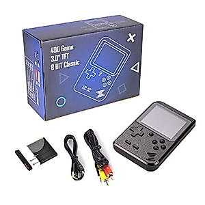 Retro Mini Game Machine,Handheld Game Console with 400 Classical FC Games 2.8-Inch Color Screen Support for TV Output , Gift Birthday for Kids, Adults(GameBlack-400)