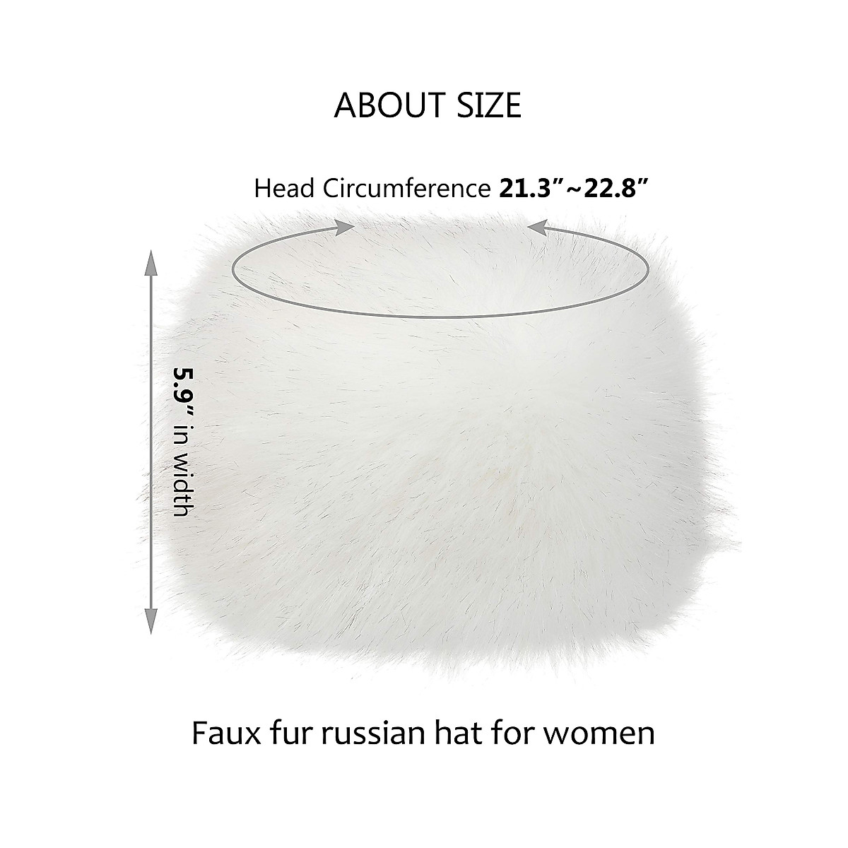 Soul Young Women's Winter Faux Fur Cossak Russian Style Hat(One Size,White)