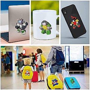 Augweyang 5D Diamond Art Craft Painting Kits for Kids Robot Blocks Mosaic Painting Dots Stickers Paint by Numbers DIY Drawing Arts Crafts Supplies for Children 24Pcs