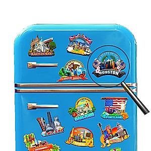 Houston Texas USA Magnet Fridge Magnet Wooden 3D Landmarks Travel Collectible Souvenirs Decoration Handmade -1953