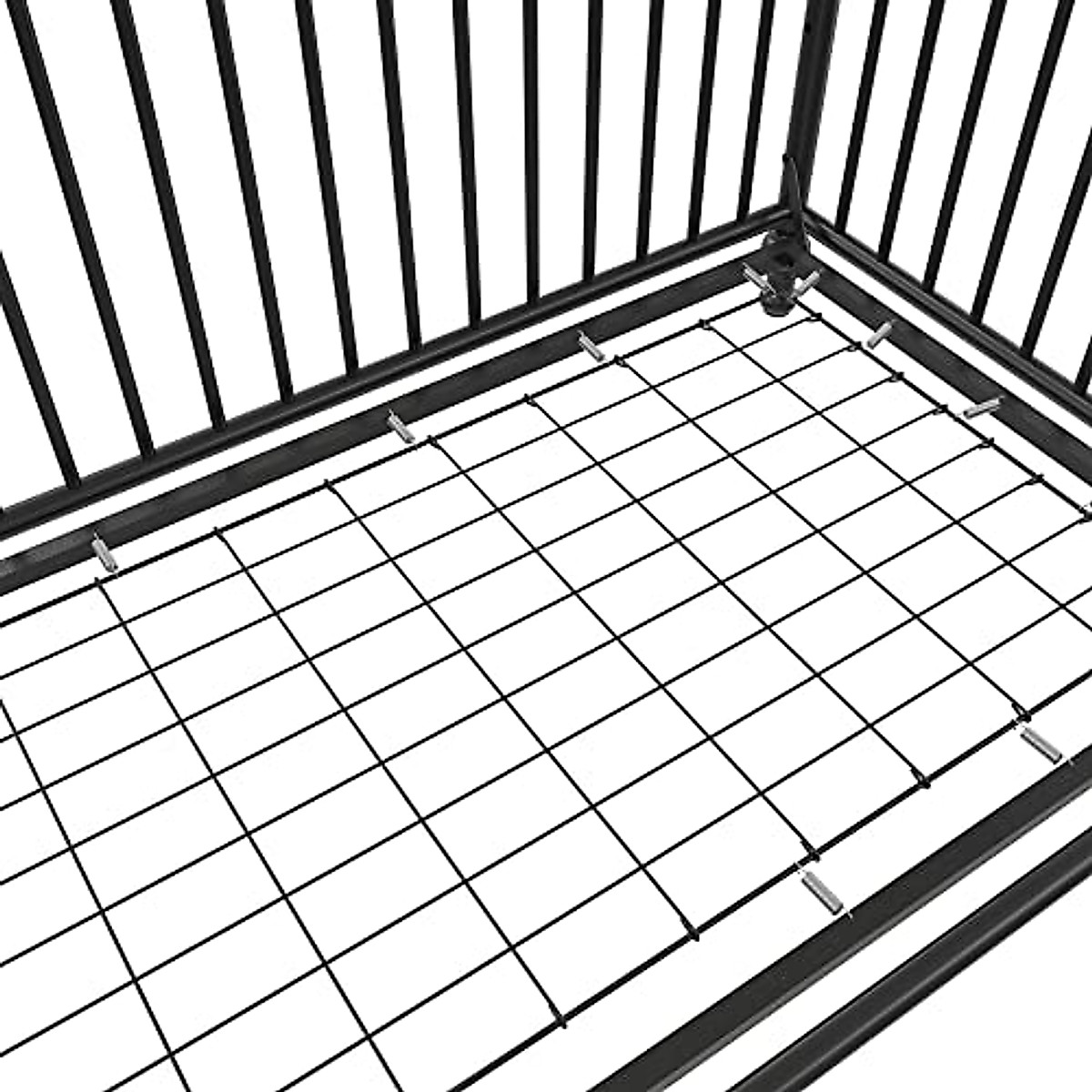 Little Seeds Raven 3-in-1 Convertible Metal Crib, JMPA Certified, Black