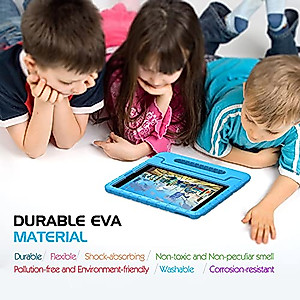 MoKo Case Fit New iPad 9th Generation 10.2" 2021/iPad 8th/7th Gen 10.2"/iPad Air (3rd Gen) 10.5" 2019/iPad Pro 10.5 2017, Kids Friendly EVA Shock Proof Handle Protective Stand Cover Case, Blue