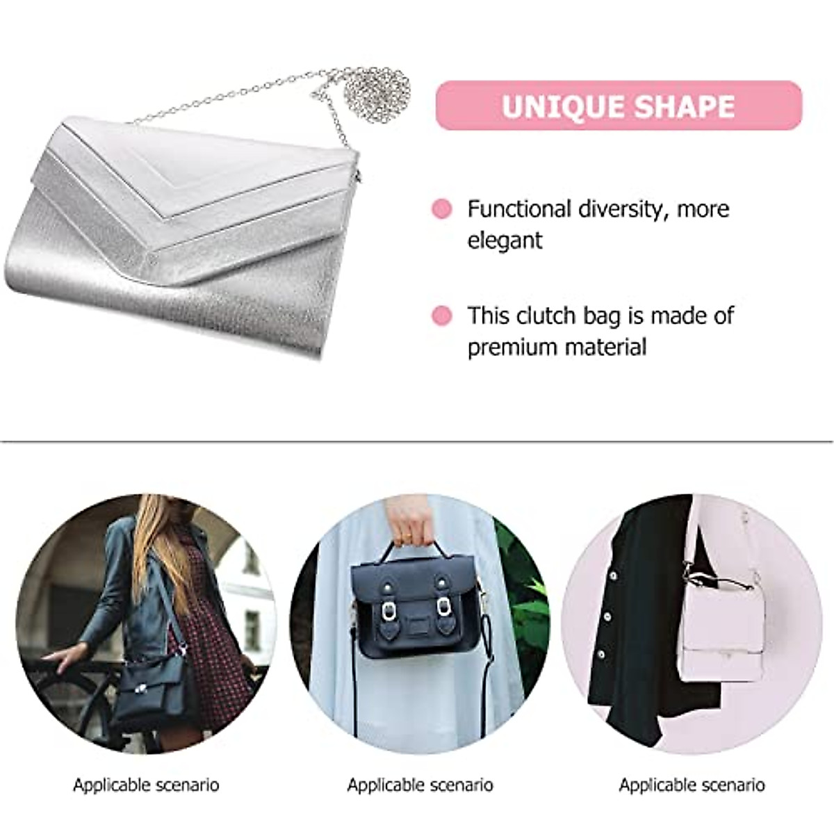 VALICLUD Women Evening Bag Lady Phone Carrying Bag Clutch Bag Elegant Bag Party Prom Bag