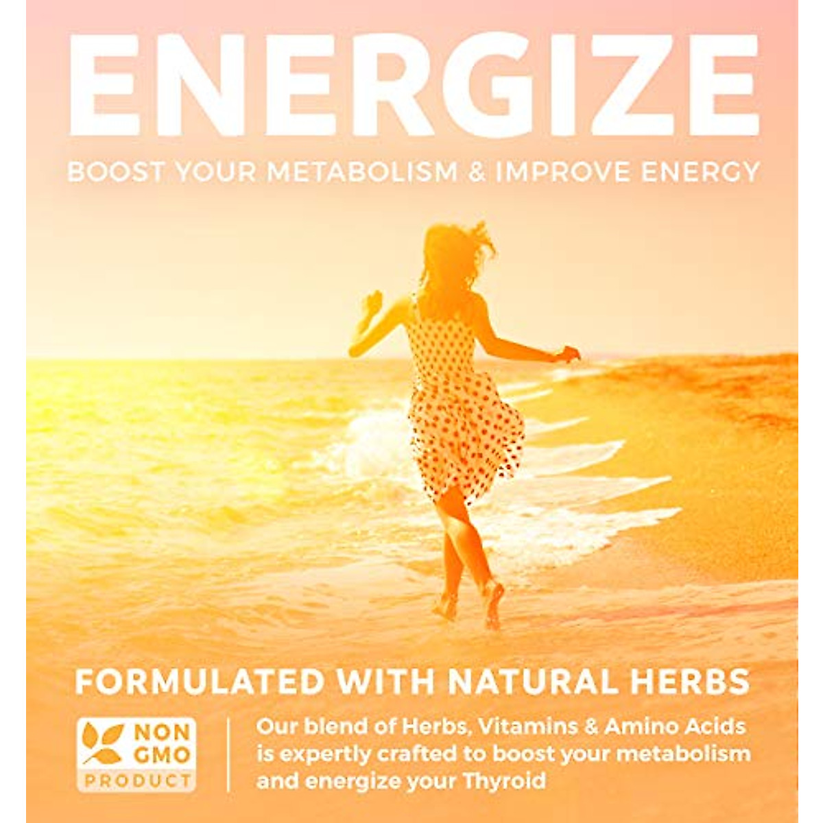 Thyroid Support with Iodine - 120 Capsules (Non-GMO) Improve Your Energy - Ashwagandha Root, Zinc, Selenium, Vitamin B12 Complex - Thyroid Health Supplement - 60 Day Supply